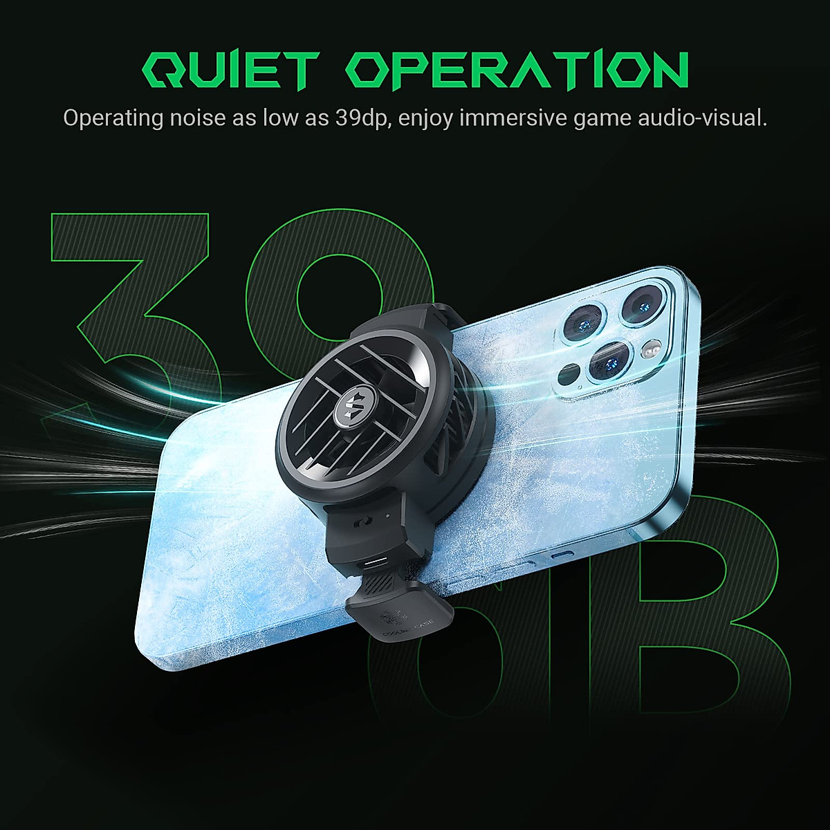 Cell Phone Cooler Black Shark Fun Cooler 2Pro, Cellphone Radiator with LED Temperature Display/Sleep Timer/Fan Speed Settings for 2.63-3.46 inches iOS/Android Semiconductor Heatsink Cooling