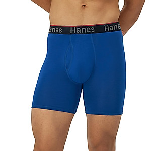 Hanes Total Support Pouch Men's Boxer Briefs Pack, Anti-Chafing, Moisture-Wicking Underwear, Odor Control (Reg or Long Leg)