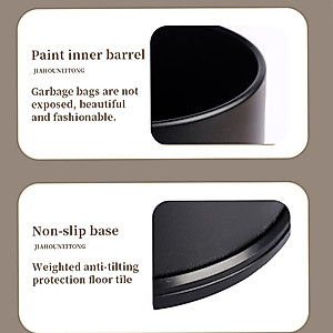 LEASYLIFE 2.3GAL Metal Trash Can, Modern Bathroom Garbage Can, Champagne Gold Fancy Gold Waste Paper Baskets for Bathroom,Bedroom,Living Room,Hotel,Office (9L-Champagne Gold)