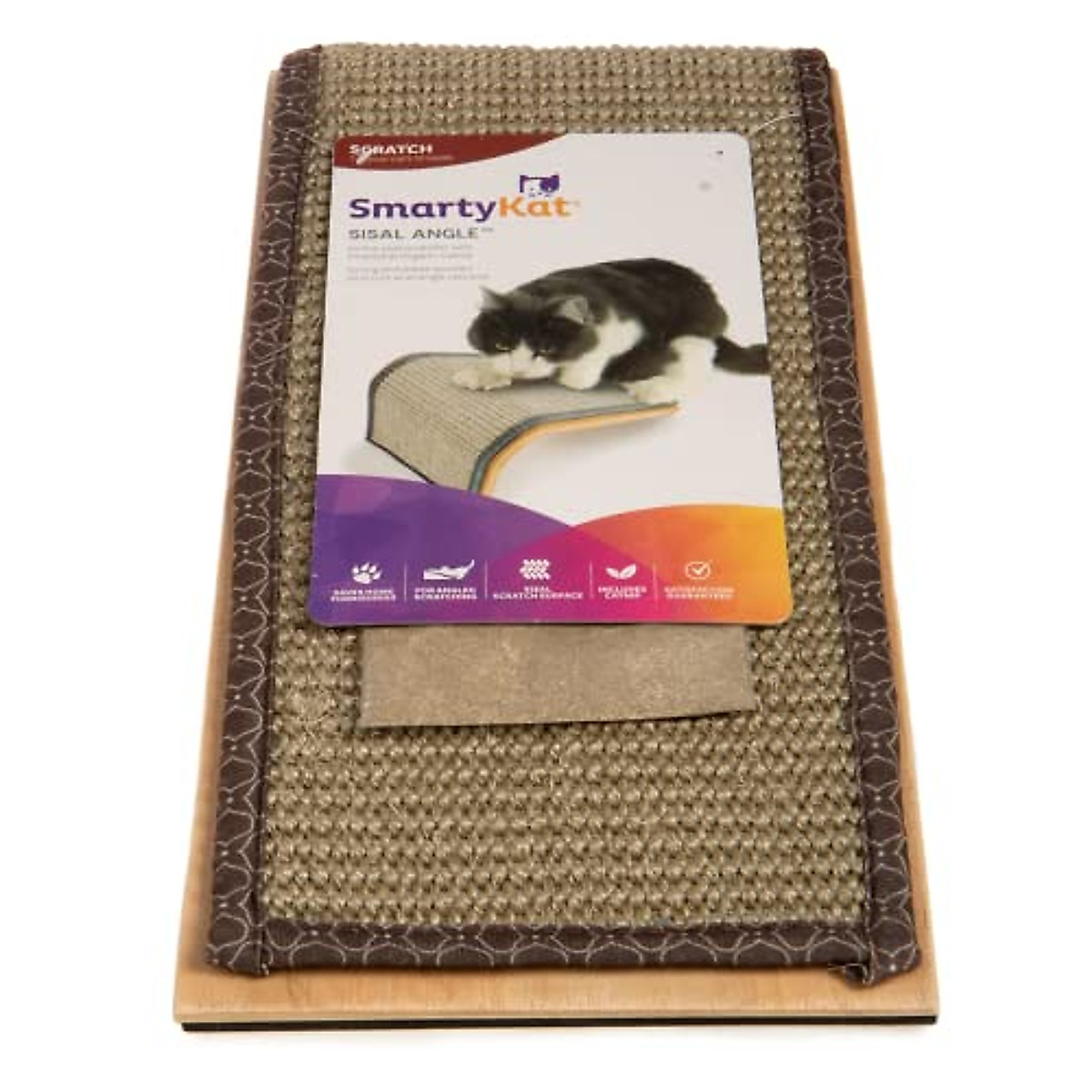 SmartyKat Sisal Angle Cat Scratch Ramp, Includes Catnip - Natural, One Size