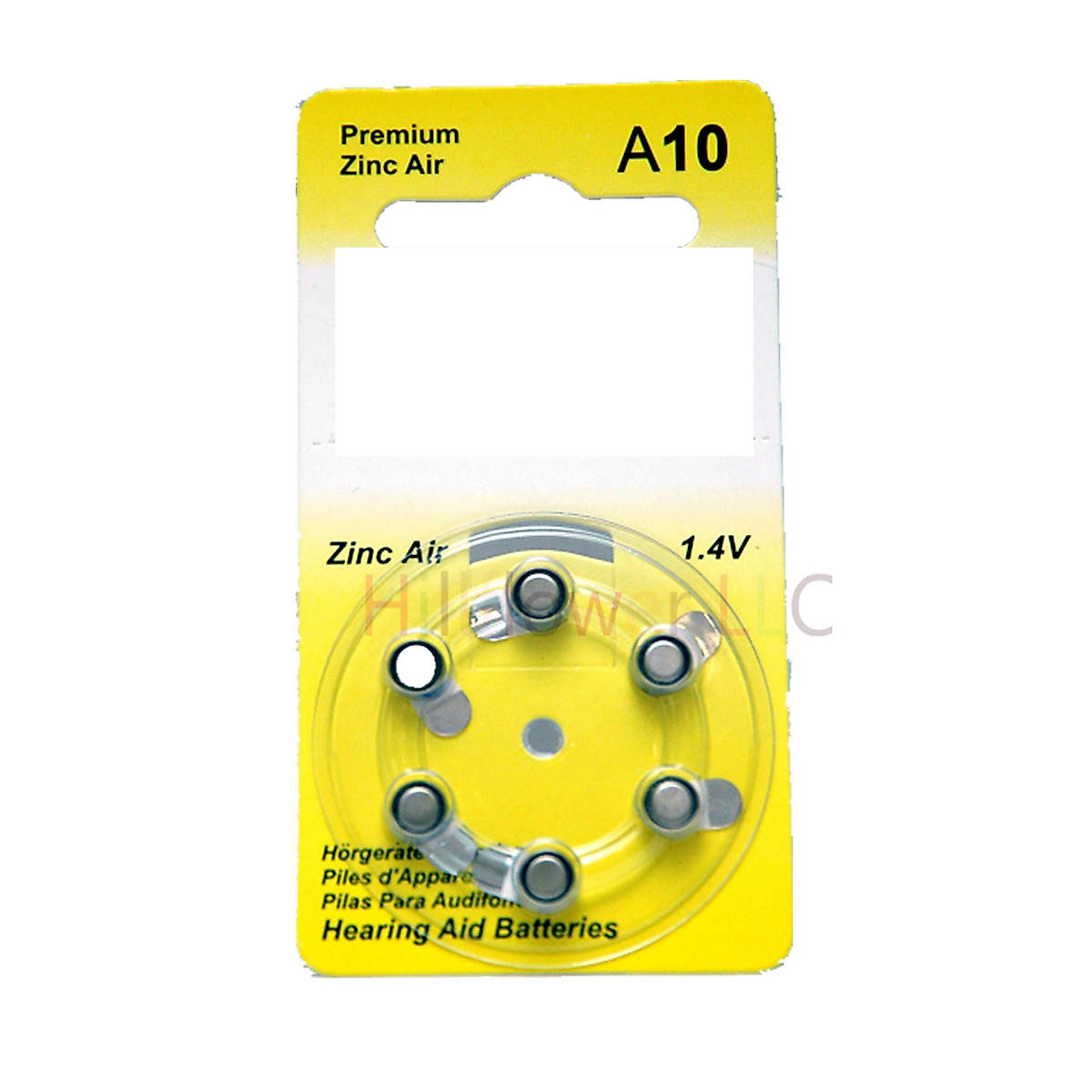 Hillflower 12 Pieces A10 Size 10 10A PR70 Card 1.45V Heavy Duty Long Duration Hearing Aid Zinc Air Battery