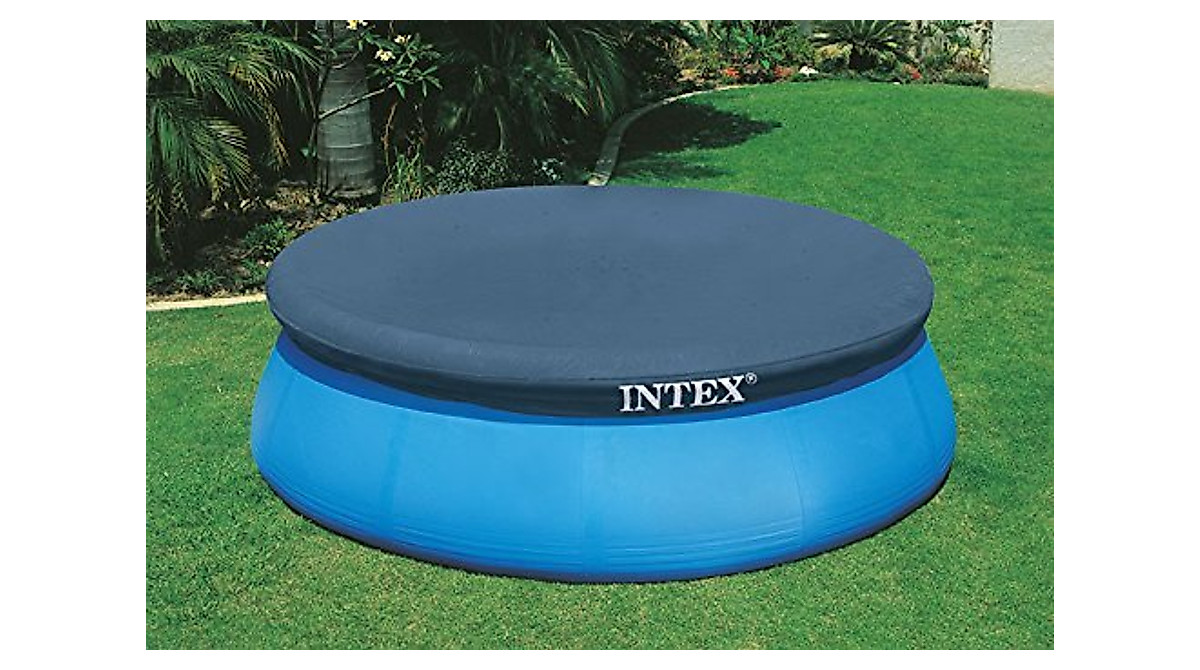 Intex 10-Foot Round Pool Cover - Durable Vinyl & Secure Fit