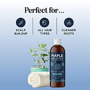 Sulfate Free Hard Water Shampoo - Deep Clarifying Shampoo for Build Up of Product and Minerals with Five Cleansing Mint Essential Oils for Replenishing Hydration and Hair Shine - Vegan & Cruelty Free