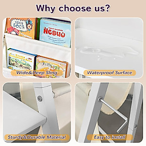 LAKEEN 3 Tier Kids Bookshelf and Toy Storage,Baby Toddler Bookshelf, Kids Bookcase, Toy Storage Organizer with Bookshelf,Montessori Bookshelf for Kids Rooms, Playroom, Nursery, Bedroom(White)