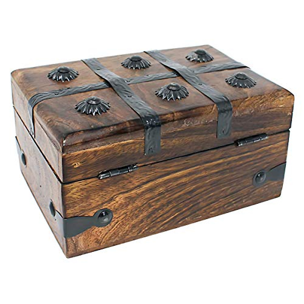 Nautical Cove Wooden Treasure Chest Keepsake Box (Medium)