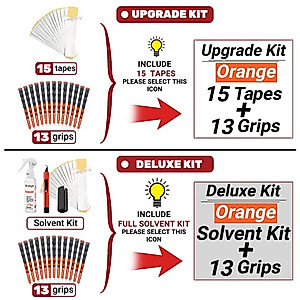 SAPLIZE Multi Compound Golf Grips, Deluxe Kit(13 Grips with Solvent Kit), Hybrid Golf Club Grips, Fluorescent Orange CL03S Series