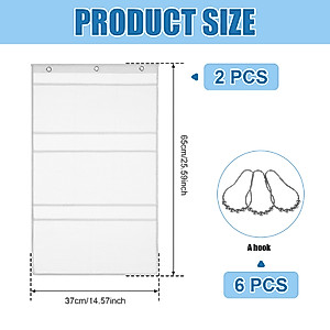 kaimenhong Mesh Hanging Caddy Organizer with 8 Pockets, Hanging Shower Organizer with Quick Drying Mesh, Shower Caddy or Bathroom Organizer to Hold Shampoo, Soap, Loofah, 25.5×14.5in (2 PCS)