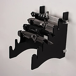 Dagger Wall-Mounted Knife Holder Acrylic Knife Collection Display Stand Fixed Blade Holder For Knife And Dagger Organizer (Black)
