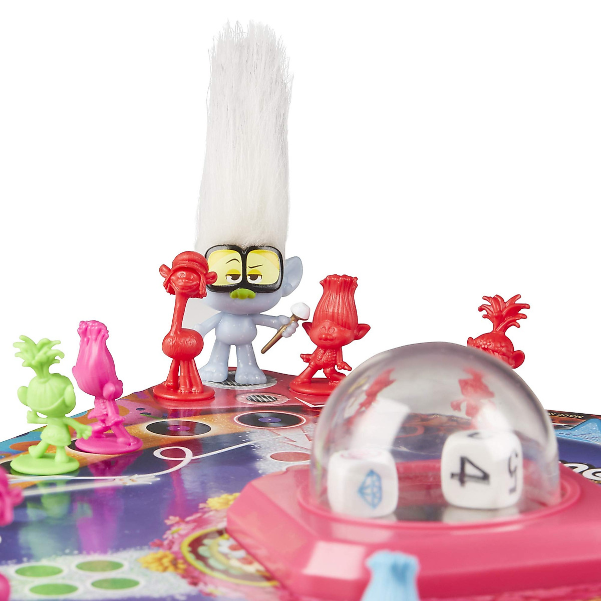 Trouble: DreamWorks Trolls World Tour Edition Board Game for Kids Ages 5 and Up; Includes Tiny Diamond Figure with Hair, Model:E8906