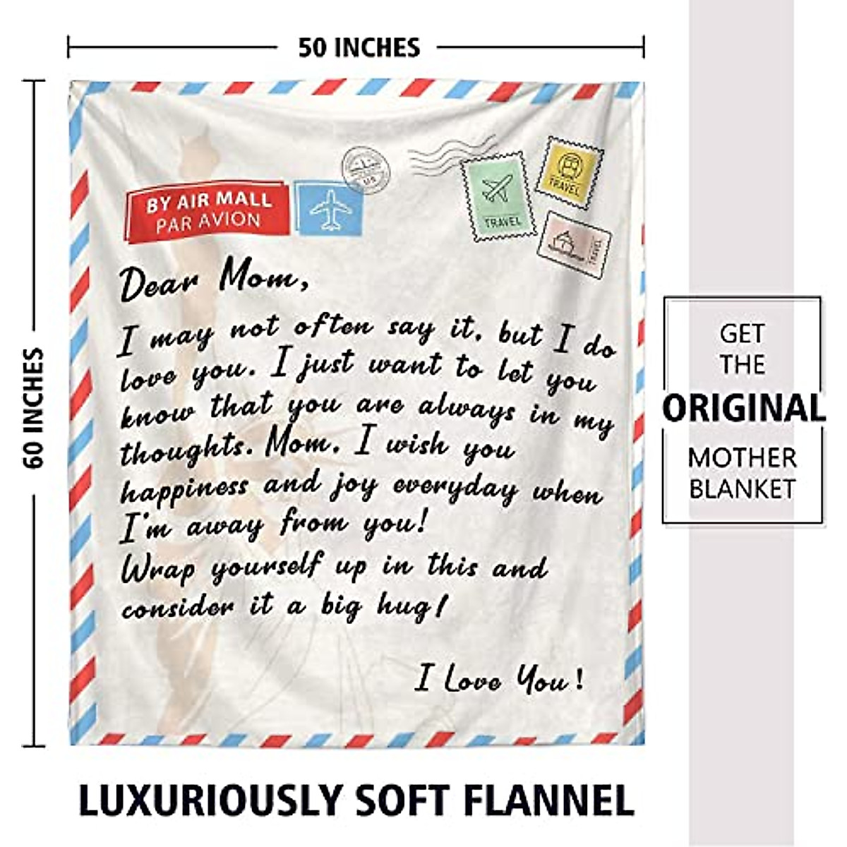 Gifts for Mom, Mother's Day Blanket Gifts for Mom, Soft Flannel Throw Blanket Present for Moms Christmas, Best Mom Gifts for Christmas/Valentine's Day/Birthday