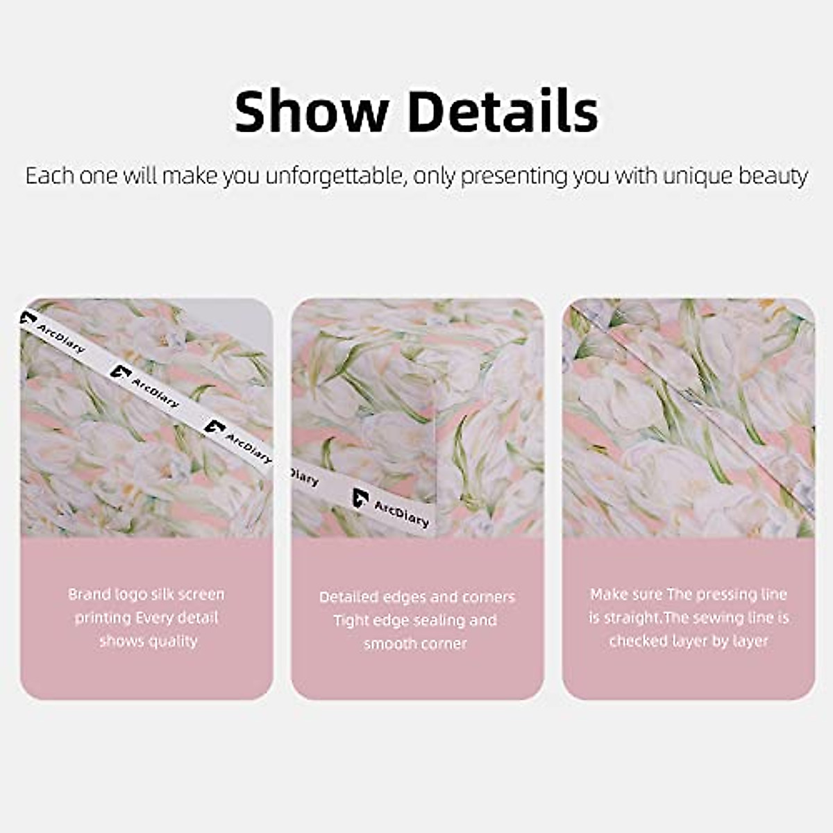 ArcDiary Rayon Purse Pillow Shaper Insert, unique pattern handbag shapers, Memory Foam, for Picotin 18/22 bags (PC18,French Tulips)