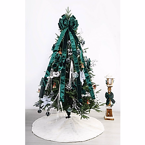 2.5Inch X 10 Yards Christmas Velvet Ribbon,2.5" Wide Wired Ribbon for Christmas Crafts Decoration, Wrapping Crafts (Green)