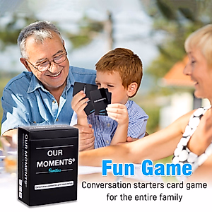 OUR MOMENTS Families: 100 Conversation Starter Cards for Families and Kids - Relationship Building - Car Travel, Road Trip & Card Game for Healthy Loving Family - Questions for Family Activities