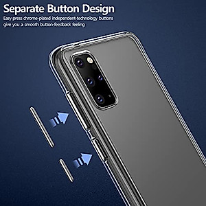 Rayboen for Samsung Galaxy S20 Plus Case, Crystal Clear Non-Slip Shockproof Protective Phone Case, Hard PC Back Soft TPU Frame Slim Transparent Cover for Galaxy S20+ Plus 5G, 6.7inch
