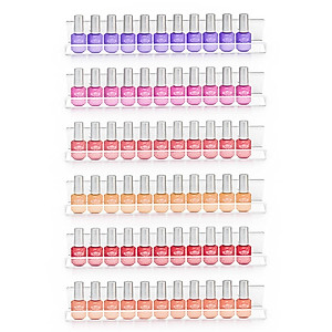 Sezanrpt Nail Polish Rack for Wall, Clear Nail Polish Organizer Wall Mounted, Acrylic Nail Polish Shelf 6 Pack