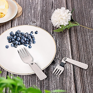 2pcs Replacement Fork for Thermos, Stainless Steel Foldable Folding Portable Serving Forks Compatible with Thermos Funtainer 10oz Food Jar for Outdoors Picnic Travel Tableware