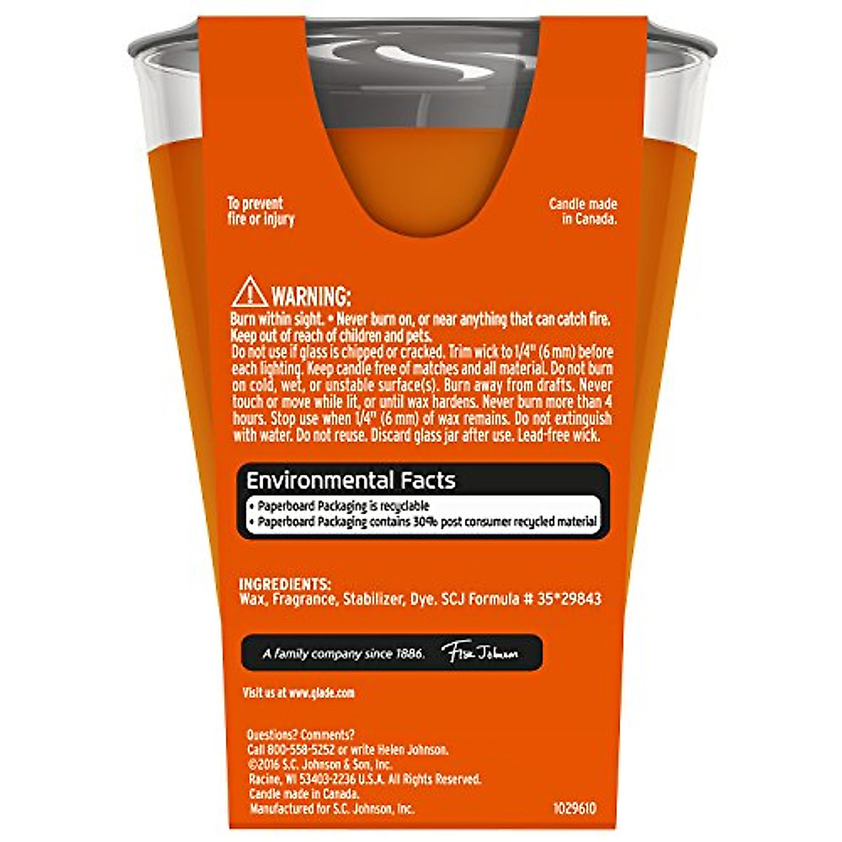 Glade Candle Jar, Air Freshener, Cozy Autumn Cuddle, 9.2 Oz