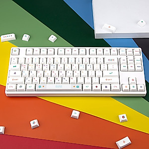 TOkey 127 Keys XDA Profile Custom PBT Dye Sublimation Keycaps Compatible with All Mechanical Gaming Keyboards for TTC Gateron Kailh Holy Panda Cherry MX Switches(Neon Lights with Korean)