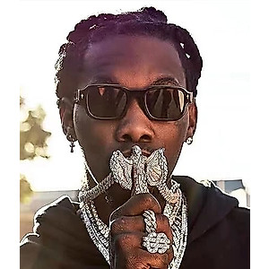 EYLRIM Square Frame Sunglasses for Women Men Fashion Rectangle Sun Glasses UV400 Protection Black Shades(A1 Black/Grey)