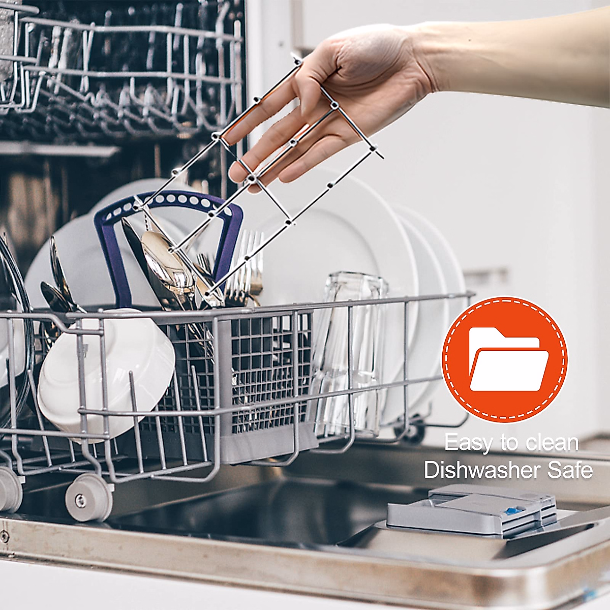 Air Fryer Skewer Stand Rack Compatible with Ninja Foodi Air Fryer DZ201, DZ401, Stainless Steel Skewers Rack Holder with Silicone Mat for 8 Qt Air Fryer Accessories, Skewer Accessory for Kabobs