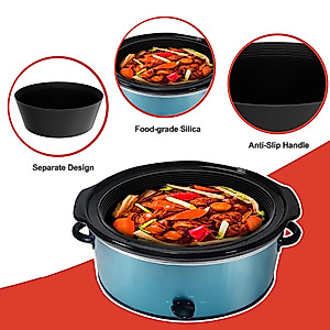 Slow Cook Silicone Liners, 7 Qt Crockpot and Slow Cook Compatible, BPA Free - Easy Cleanup Dishwasher, 7 Quart Fit with Crock Pot Black Liners Leakproof Dishwasher Safe Cooking Liner (Black)