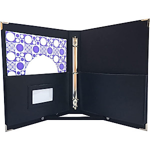 MSP Large Music Sheet Piano Folder 10" x 13.5" with Handle and 3 Rings Binder Large (220-Black) (Music Folder with Handle & Strap)