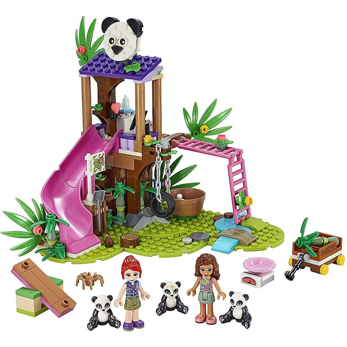 LEGO Friends Panda Jungle Tree House 41422 Building Toy; Includes 3 Panda Minifigures for KidsWho Love Wildlife Animals Friends Mia and Olivia (265 Pieces)