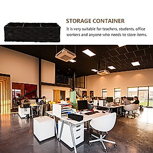 Cabilock Small Basket Rattan Caddy Organizer Rectangular Wicker Basket Seagrass Woven Storage Basket Water Hyacinth Storage Bins for Home Office Bedroom Storage Basket Wicker Cube