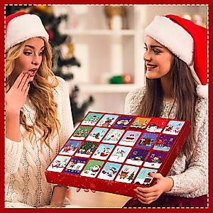 Liitrsh 24 Pairs Christmas Sock Advent Calendar 2023 Unisex Socks Set 24 Days Countdown Calendar Gift for Adults Novelty Holiday Crew Socks with Christmas Calendar for Holiday Xmas Party Favor Gifts