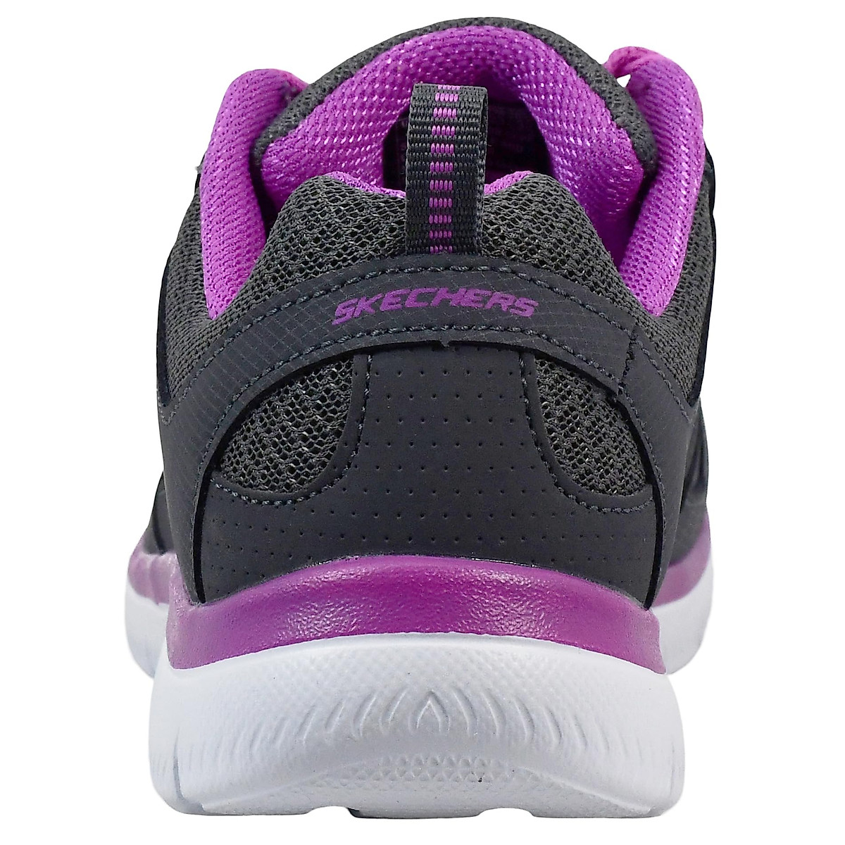 Skechers Women's Summits - New World Sneaker, Charcoal/Purple, 8 W US
