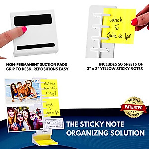 Note Tower Desktop Pro Document Holder - 2 Page Paper Holder, Easy Loading for Fast Typing, Displays Papers & Photos, Organizes Sticky Notes, Includes 50 Sheets 3"x3" Sticky Notes, White