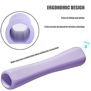 3 Pack Grips Case for Apple Pencil 2nd Generation/ 1st Gen, Support iPad Magnetic Charging, Sensitive Double Click, SIXFU Regular Stylus Grips Anti Roll Soft Cover for iPencil (Pink, Purple,White)