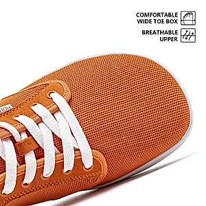 HOBIBEAR Barefoot Minimalist Shoes Womens Mens | Zero Drop | Wide Width Fashion Sneaker Orange,Women 9/Men 8