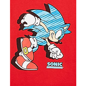 SEGA boys Sonic the Hedgehog 3-pack Tee Bundle, Sonic, Tails, Knuckle T Shirt, Red Heather Grey Royal, 8 US