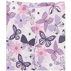 The Children's Place Girls' Long Sleeve Top and Pants Snug Fit 100% Cotton 2 Piece Pajama Set, Butterfly Floral-Big Kid