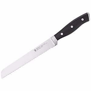 HENCKELS Forged Accent Razor-Sharp 7-inch Hollow Edge Santoku Knife, White Handle, German Engineered Informed by 100+ Years of Mastery, Black