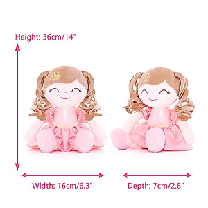 Gloveleya Dolls Baby Girl Gifts Soft Plush Doll Pink Crown Princess 14"