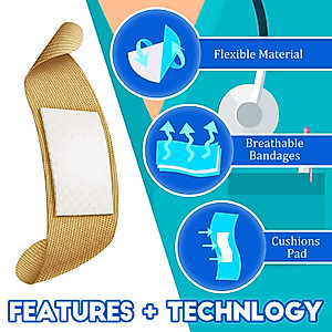 BBTO Assorted Styles Flexible Fabric Adhesive Bandages Small Breathable Fingertip Bandages Cloth Elastic Knuckle Bandages Various Sizes Spot Bandage for First Aid and Wound Care(180 Pcs)