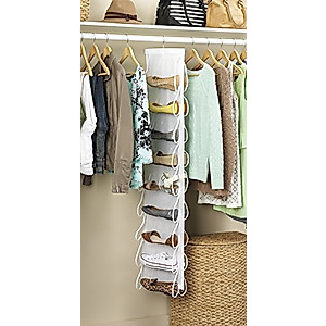 Whitmor White Hanging Shoe File, Clear