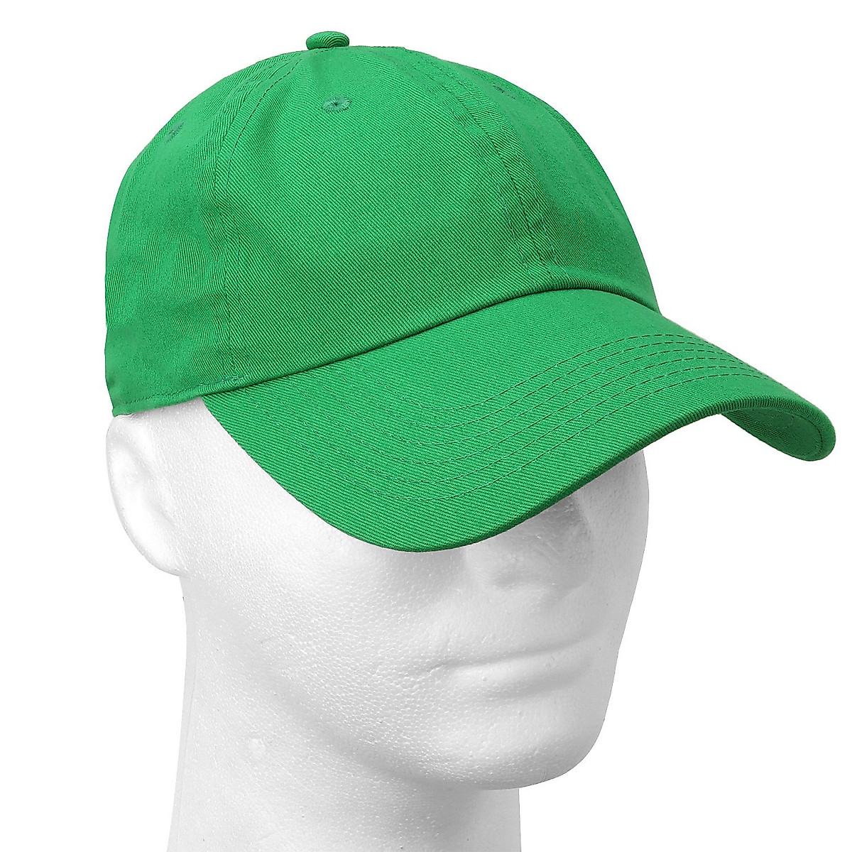 Falari Classic Baseball Cap Dad Hat 100% Cotton Soft Adjustable Size Kelly Green