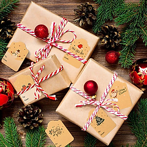 300Pcs Christmas Tag Stickers, Self Adhesive Christmas Name Tag Stickers, Easy to Write and Peel, Perfect for Holiday Decorative Presents Cards Boxes, 2 x 3 Inch, 6 Designs