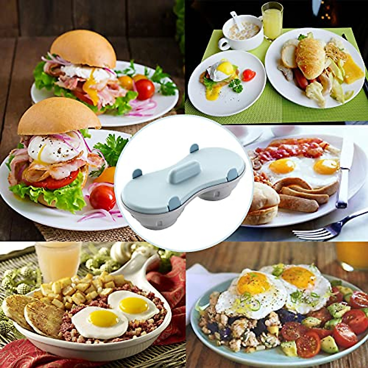 Microwave Egg Poacher Microwavable Egg Steamer Cookware,Home Kitchen Gadget Gifts BPA Free