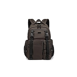 Travel Laptop Backpack Large School Bag Waterproof USB Charging Port fit 17 Inch (Brown)