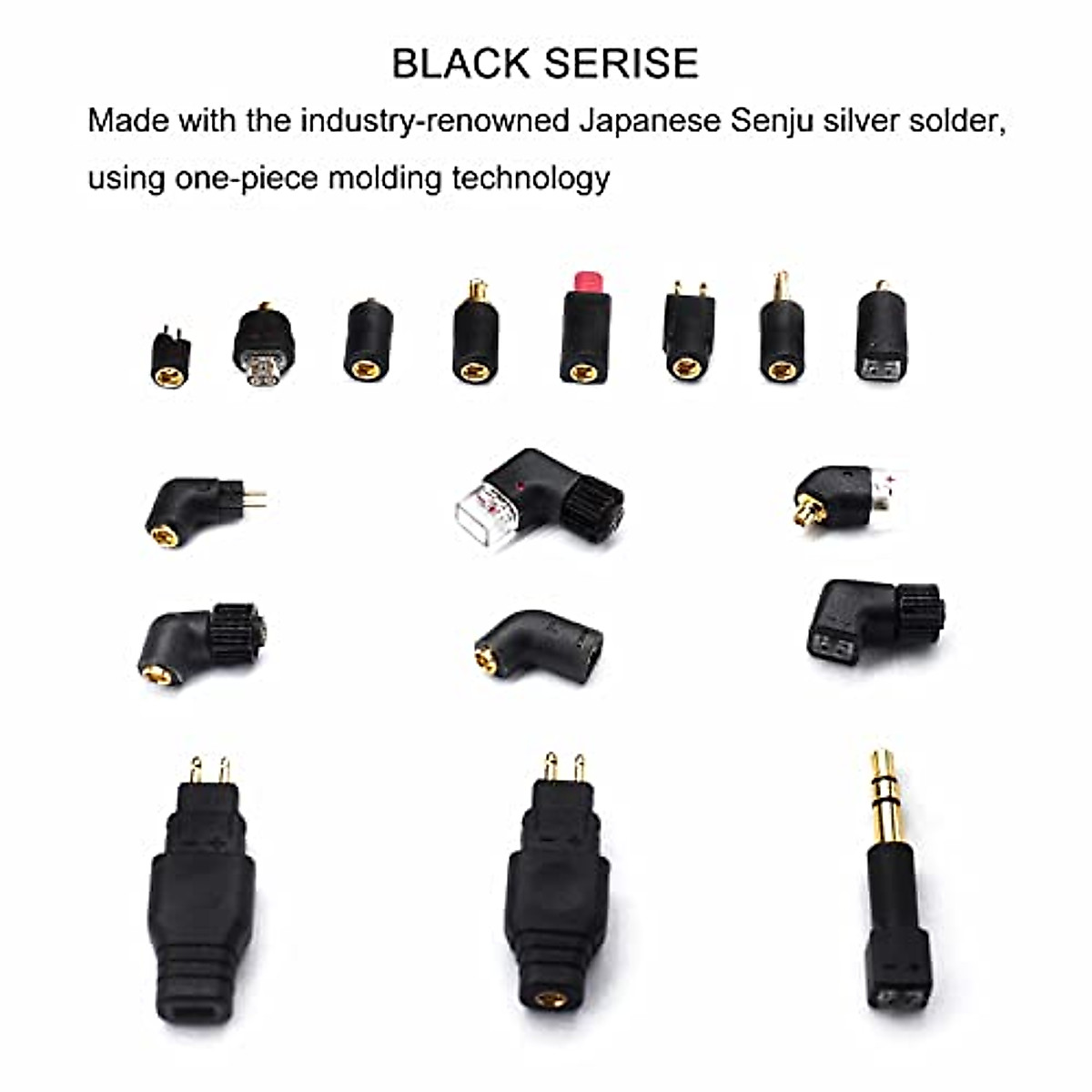 okcsc 0.78/0.75 Angled 2 Pin(Cable Side) Female Adapter Connected to FOSTEX TH900 MKII MK2 TH600 TH909(Headphone Side) Black