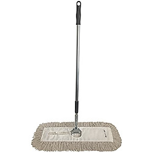 Ultimate Dust Mop Kit: Industrial-Grade Performance, Heavy-Duty Frame, Telescopic Handle - White 24 Inch