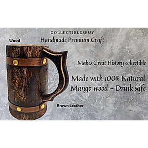 collectiblesBuy Medieval Inspired Antique Wooden Beer Mug Wood Tankard Coffee Stein Groomsmen Gift Idea Eco- Friendly Custum Wooden Cup