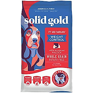 Solid Gold Fit and Fabulous Dog Food - Dry Dog Food for Weight Control - Digestive Probiotics for Dogs - Grain & Gluten Free - High Fiber & Low Fat - Omega, Superfood & Antioxidant Support