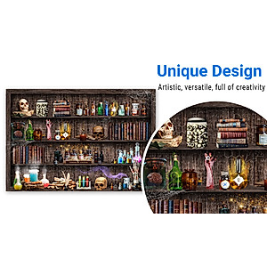 Funnytree 82" x 59" Mad Scientist Laboratory Backdrop for Kids Boy Halloween Spooktakular Creepy Skull Poison Apothecary Witch Kitchen Birthday Baby Shower Party Supplies Decorations Banner Background