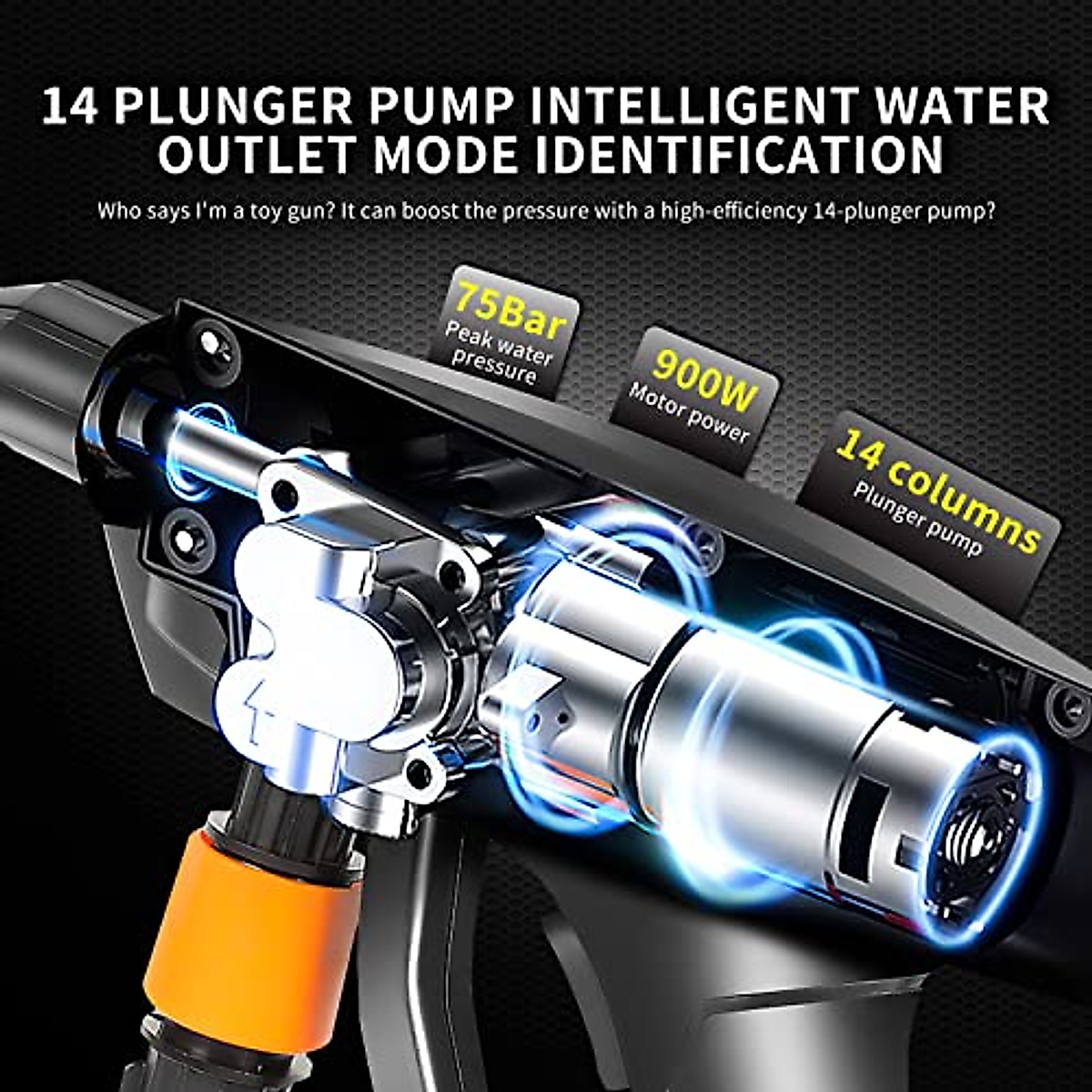 Portable Cordless Power Washer，Mini Cordless Pressure Washer Gun 21v Lithium Battery 160w Power 100bar Portable Car Washer/Garden/Outdoor Cleaning/Extension Bar