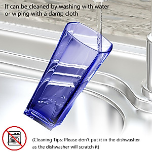 20 Ounce Square Drinking Glasses Set of 8 with Cleaning Brush, Plastic Tumblers Shatterproof Everyday Glassware Sets, Kid Milk Non Breakable Cups, Perfect for Parties, Birthdays, Giftable